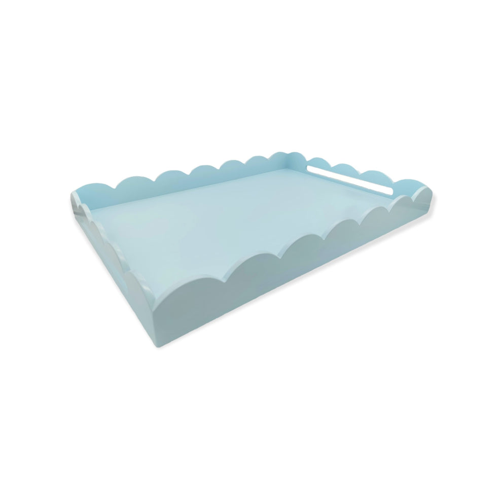 Powder Blue Large Scalloped Tray – Upstairs Downstairs Interiors